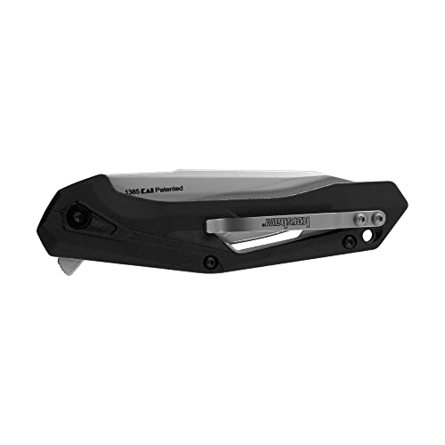 Kershaw Airlock Pocket Knife, 3" 4Cr14 Steel Blade, SpeedSafe Assisted Folder Opening EDC, Discreet Pocketclip Carry,Black