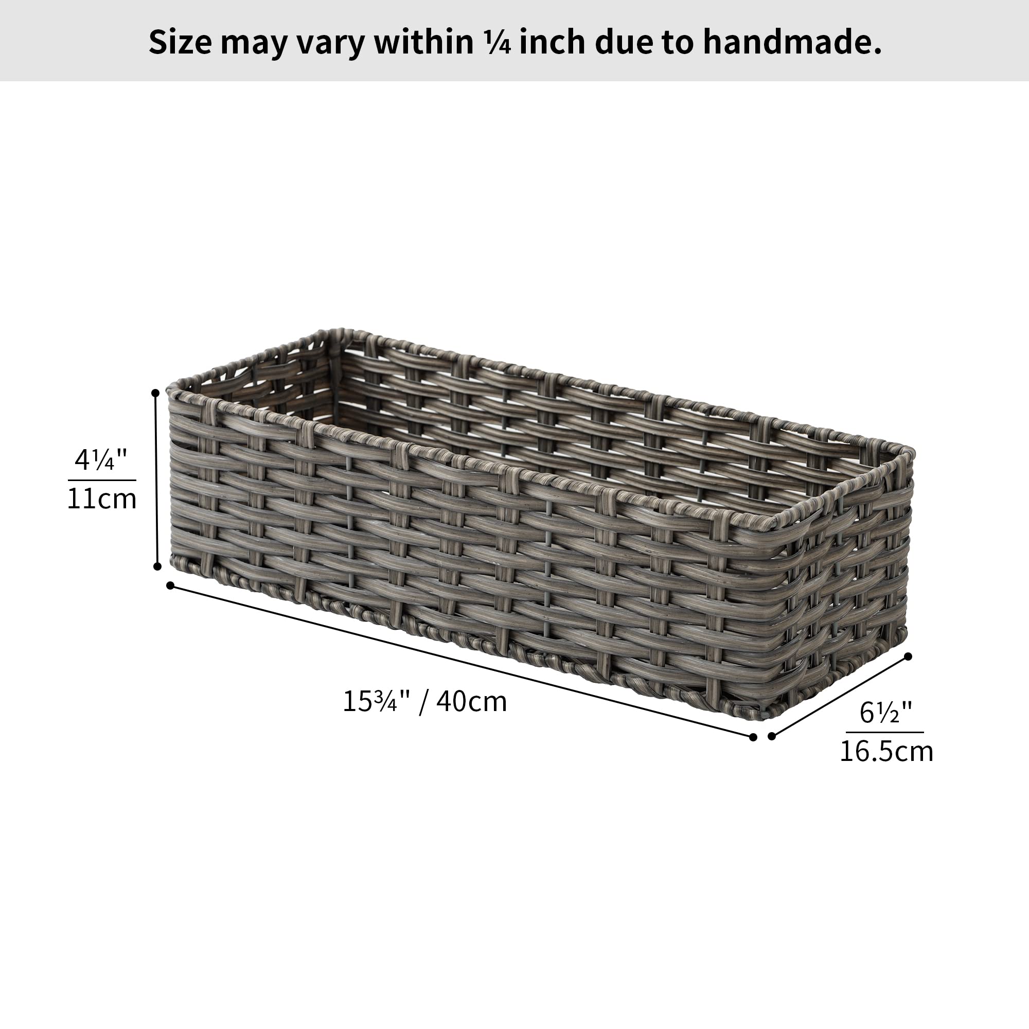 GRANNY SAYS 2-Pack Wicker Baskets with Handles for Storage, Set of 2, 17"L x 13"W x 5H
