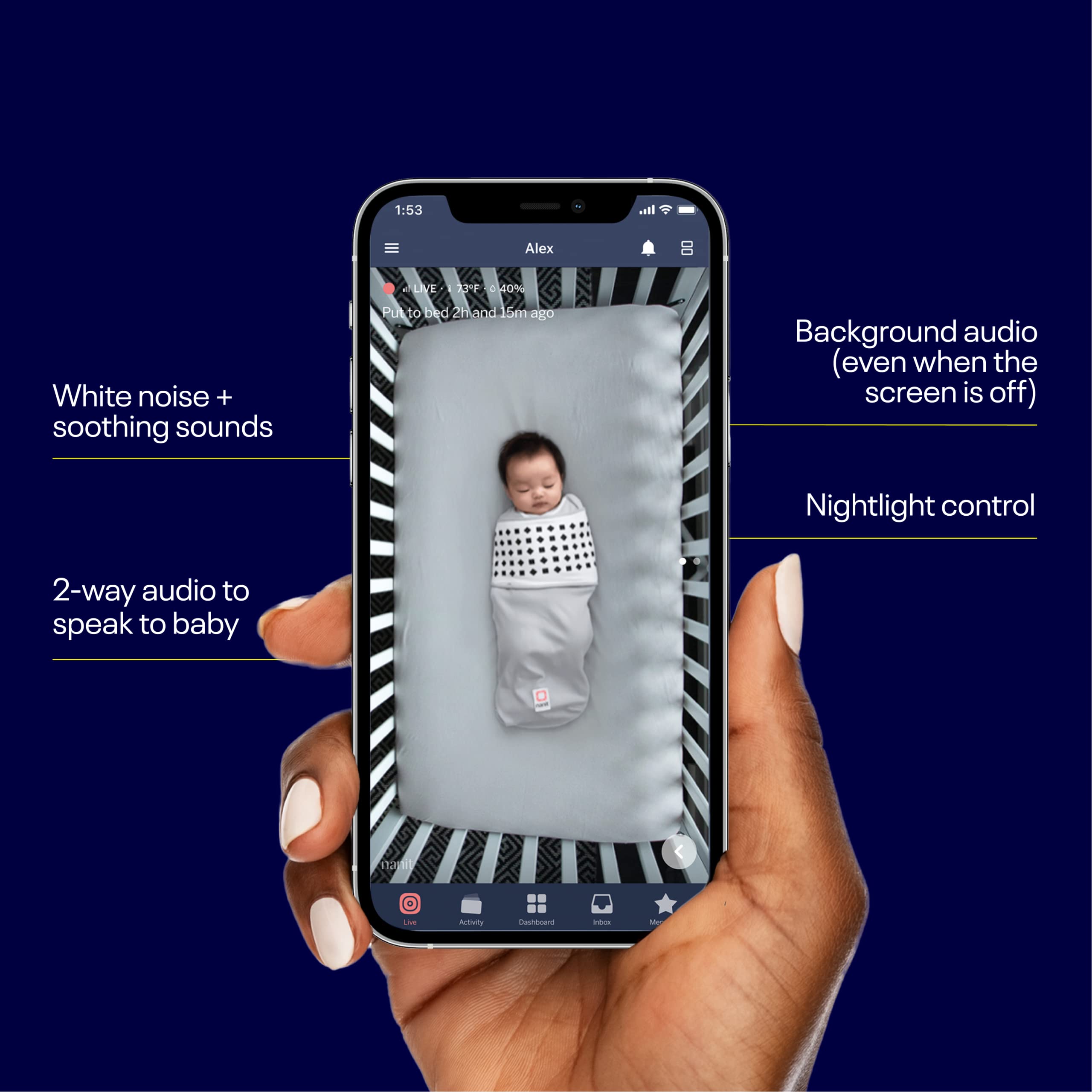 Nanit Pro Smart Baby Monitor & Wall Mount, 2-Pack (White) – Wi-Fi HD Video Camera, Sleep Coach & Breathing Tracker, 2-Way Audio, Sound & Motion Alerts, Nightlight & Night Vision, & Breathing Band