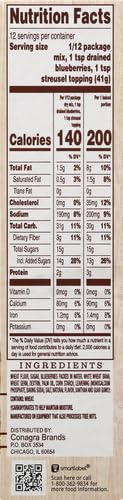Duncan Hines Simple Mornings Blueberry Streusel Premium Muffin Mix, 20.5 oz