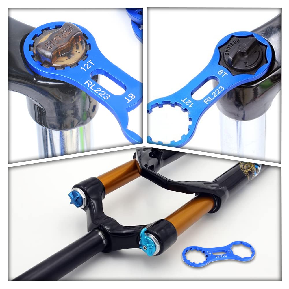 HENGRUNBANG 2 Pcs Double Head Front Fork Cap Wrenchs Bicycle Front Fork Cap Removal Tools Bike Fork Repair Tools for Mountain Bike