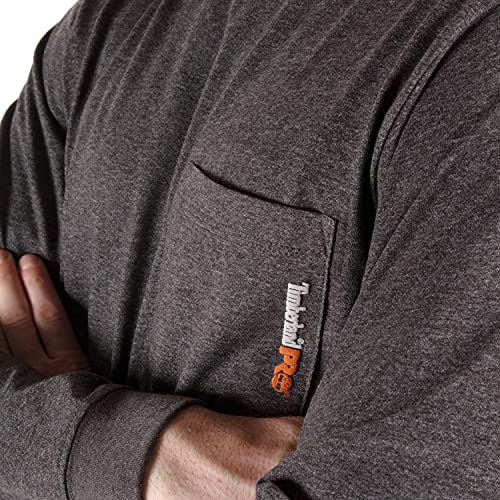 Timberland PRO mens Base Plate Blended Long-sleeve T-shirt Work Utility T Shirt, Dark Charcoal Heather, XX-Large US