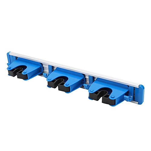 Mop Broom Holder Wall Mount Heavy Duty Hooks Hanger with 3 Sliding Positions Tool Rack Storage Organizer for Home Kitchen Garage Garden Utility Tools Organizer