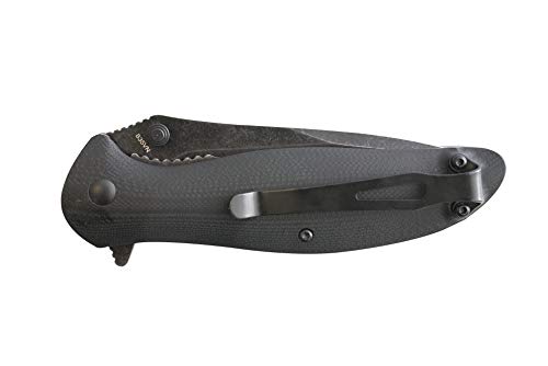 LA Police Gear TBFK S35VN Folding Pocket Knife, Best Knife for Gifts, Folding Pocket Clip Knife - Black