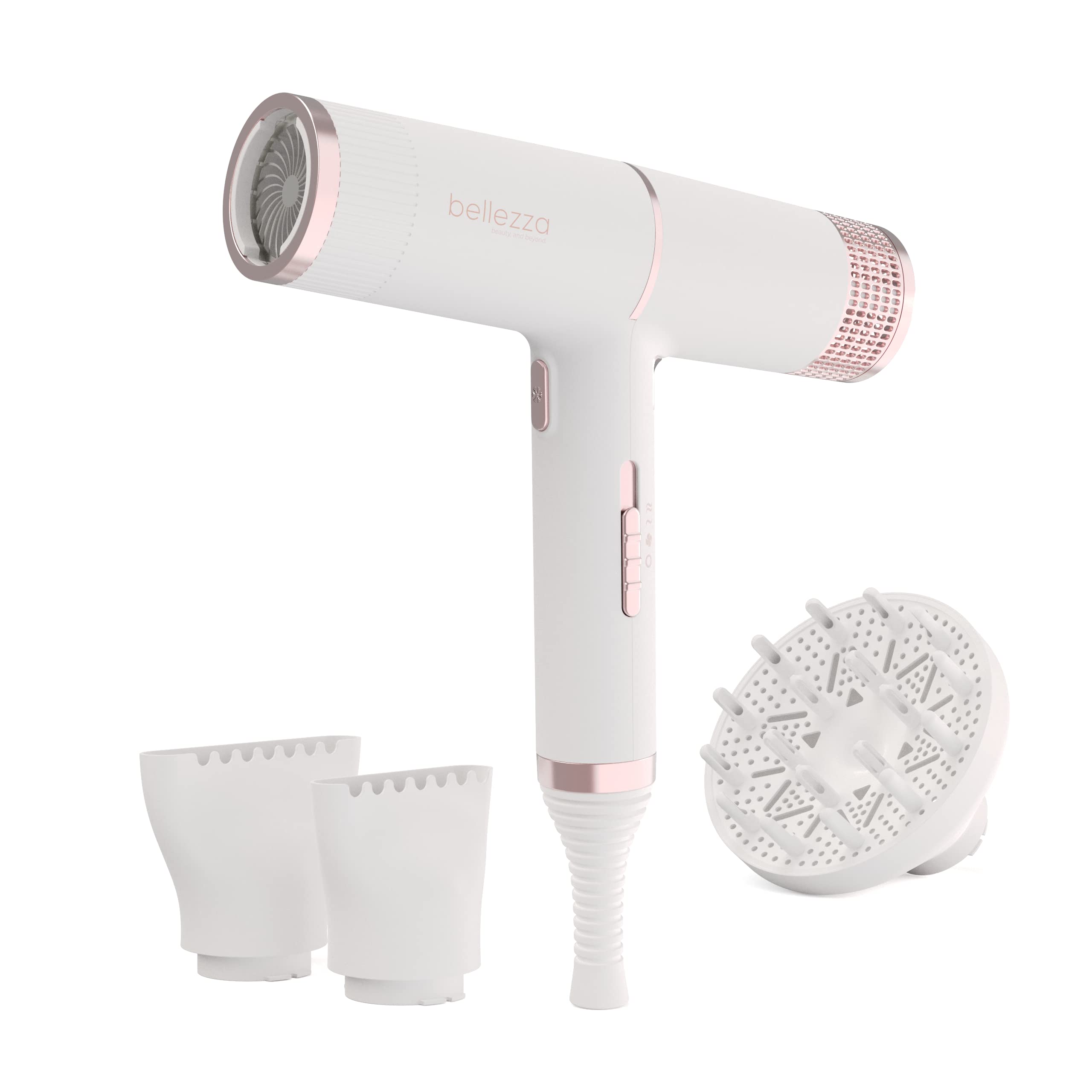 Ionic Beauty -Blue Ionic Technology for Pro Performance Drying, Hair Dryer with Diffuser, Foldable Handle, Constant Temperature Hair Care Without Hair Damage