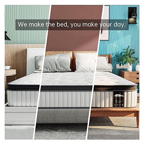 Serweet 12 Inch Memory Foam Hybrid King Mattress - Heavier Coils for Durable Support - Pocket Innersprings for Motion Isolation - Pressure Relieving - Medium Firm