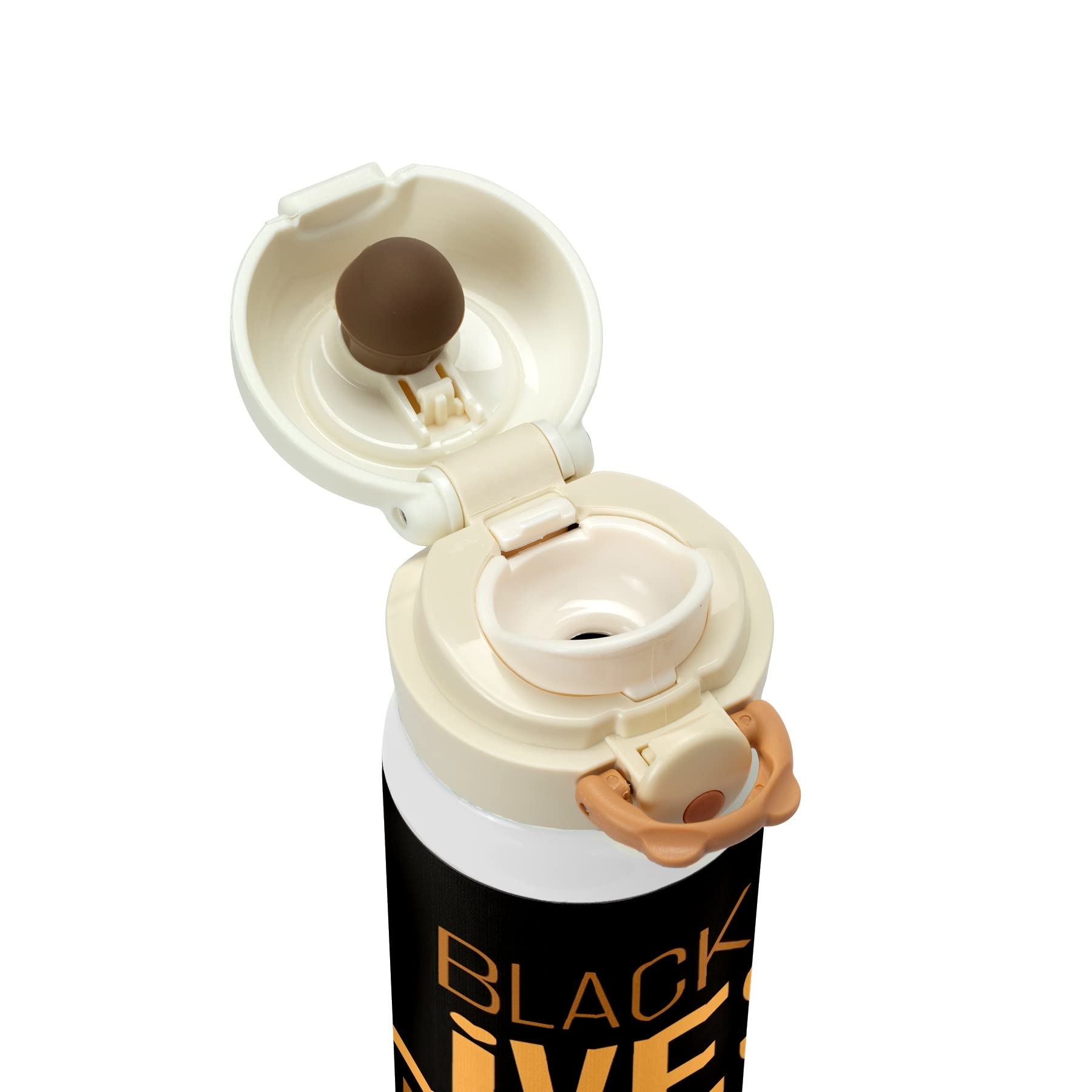 Kids Water Bottle Black Lives Matter Stainless Steel Travel Mug for School Lunch Vacuum Insulated Cups Flask with Locking Push-Button Lid (17 oz)