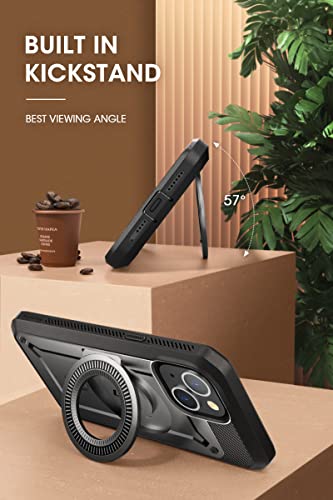 SUPCASE Unicorn Beetle Pro Mag Case for iPhone 14 Plus 6.7", Compatible with MagSafe Full Body Rugged Case with Built-in Screen Protector & Kickstand & Belt-Clip (Black)