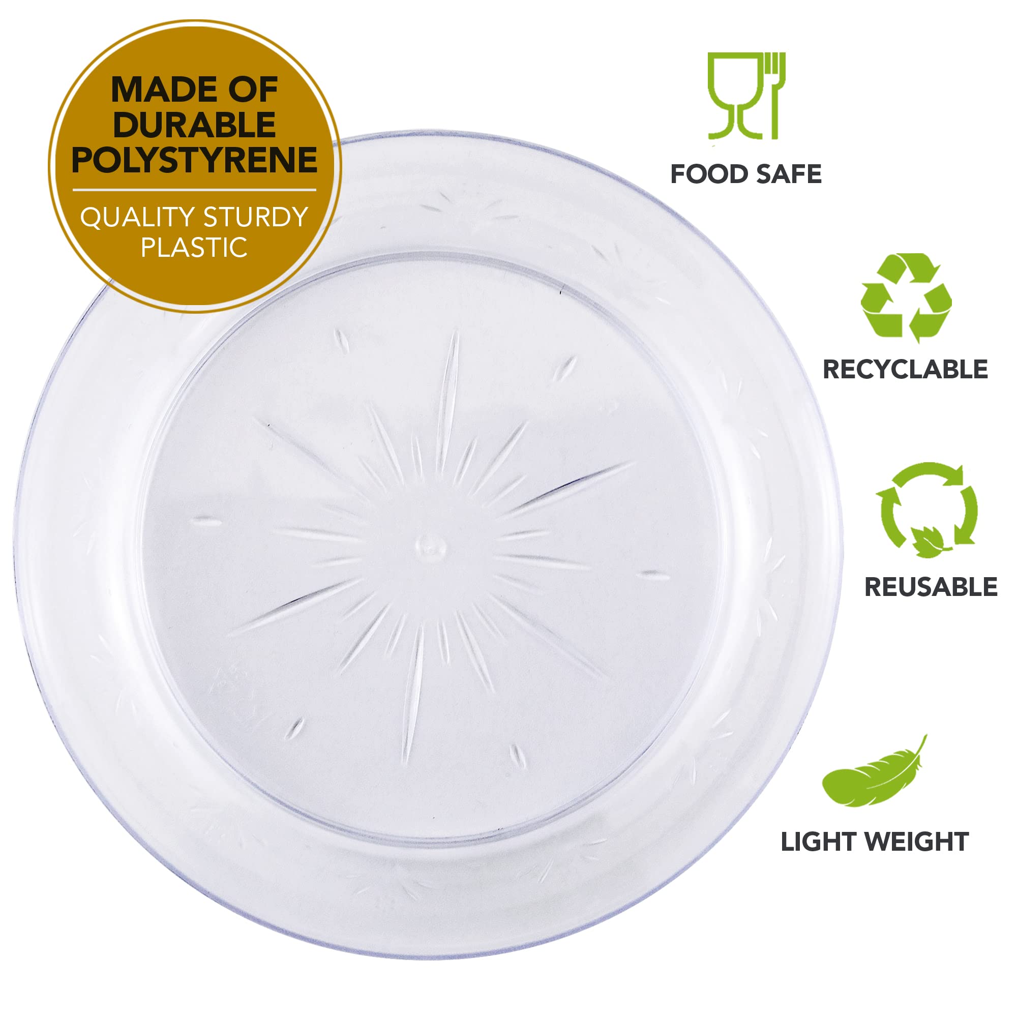 Fit Meal Prep [60 Pack Clear Plastic Bowls - 10 oz Hard Ice Cream Cups, Disposable, Small Serving for Sundae, Dessert, Sauce, Salad, Snacks at Home, Party, Catering, Wedding