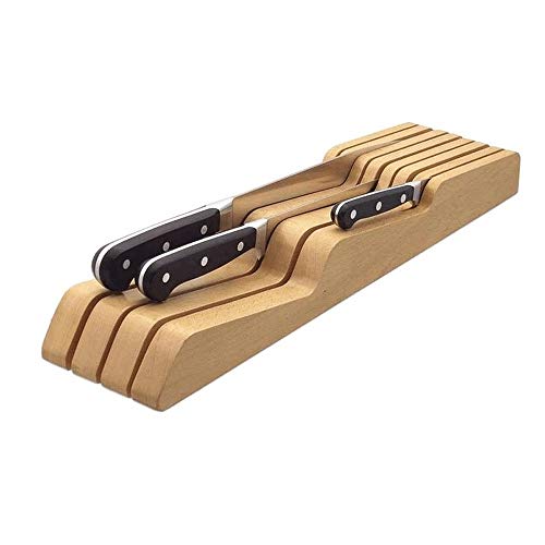 JHHDP Kitchen Knife Fruit Knife Knife Storage Rack Wooden Flat Knife Holder Wood Home Separate Artifact Home Kitchen