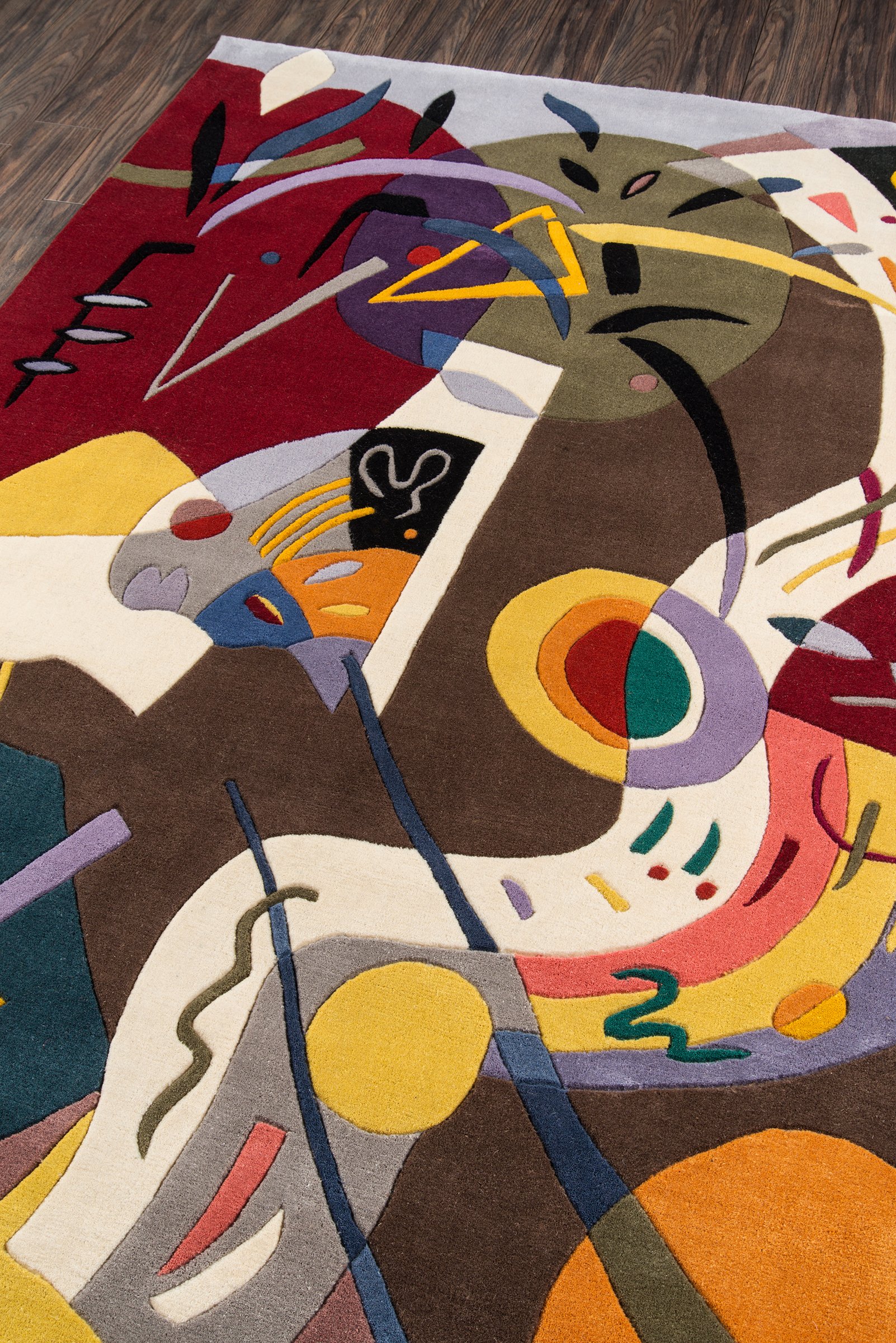 Momeni Rugs New Wave Collection, 100% Wool Hand Carved & Tufted Contemporary Area Rug, 5'3" x 8', Multicolor