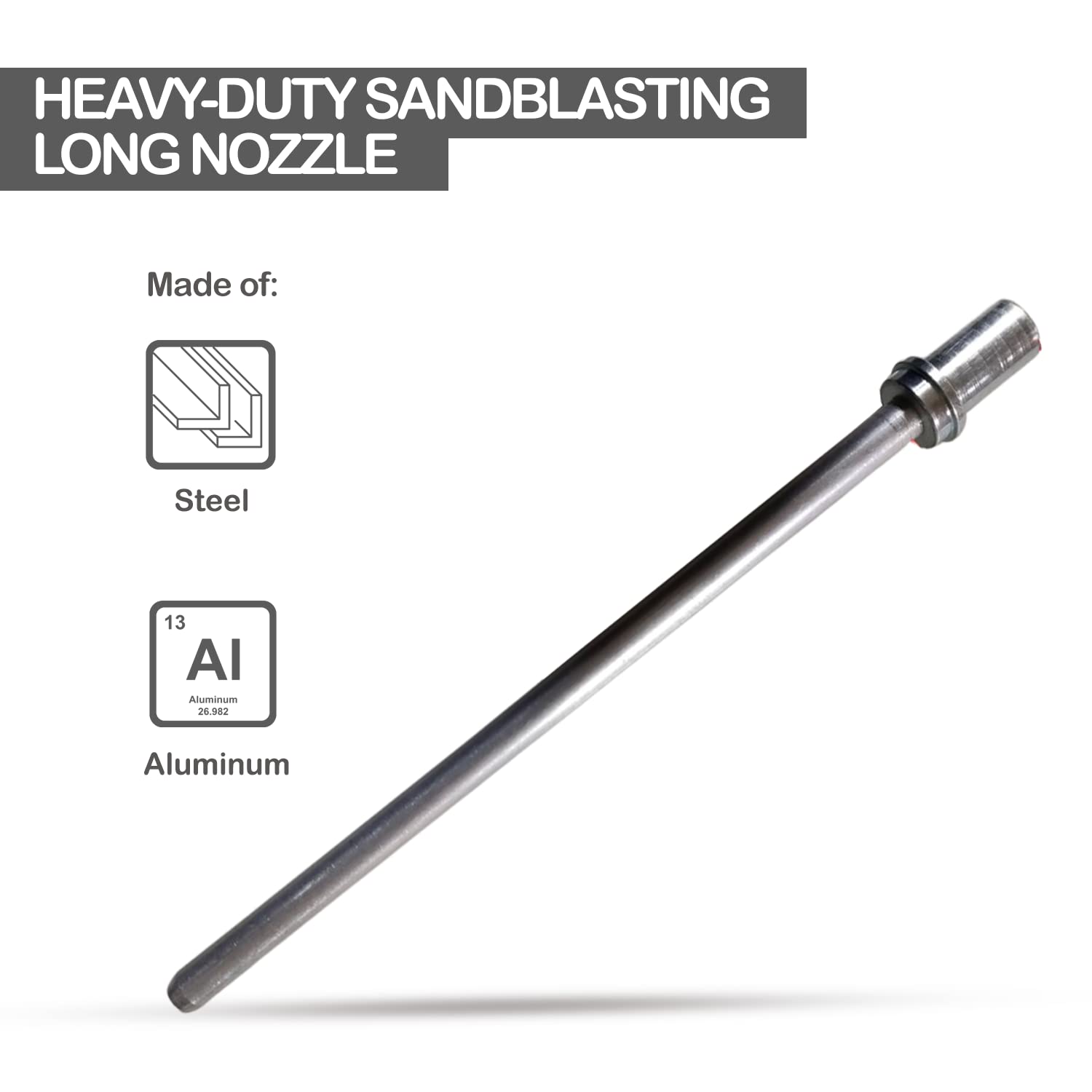 Le Lematec Sandblaster Long Nozzle Attachment, Sandblasting Nozzle Tip for Portable Sandblaster, Sandblasting Accessory for Spot Blasting
