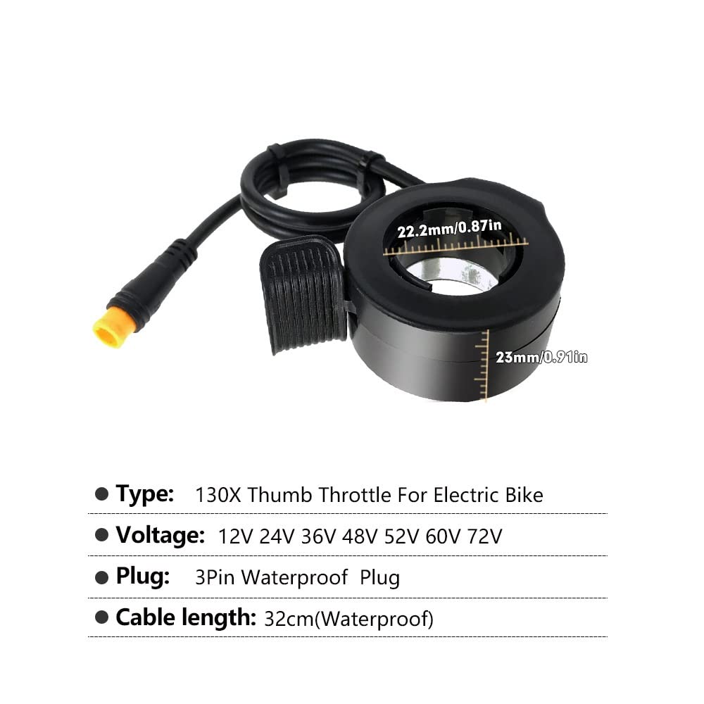 Electric Scooter Thumb Throttle, EBike Speed Control Finger Throttle Accelerator with Waterproof Connector for Electric Scooters EBike