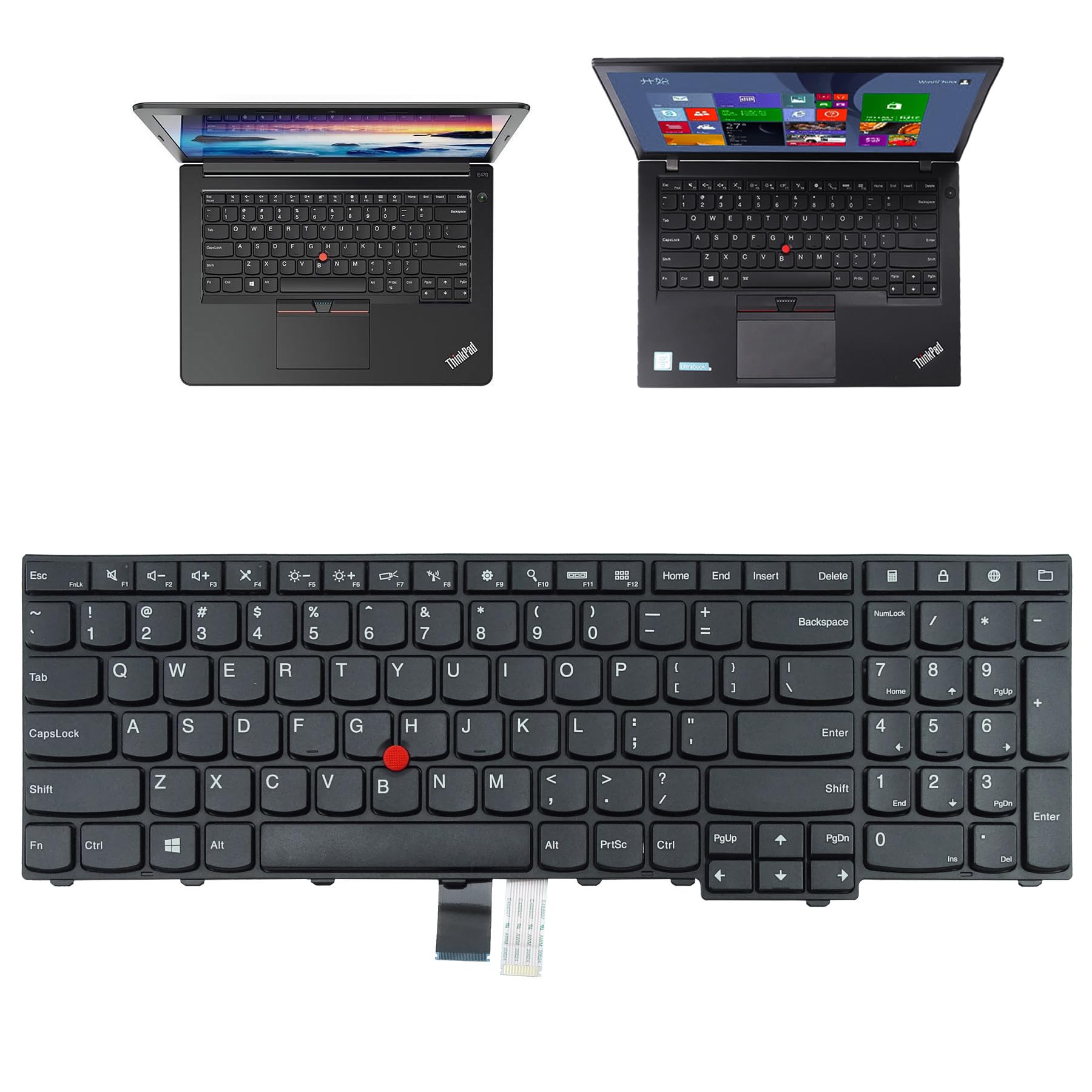 Laptop Keyboard for Lenovo ThinkPad T540 T540P T550 T560 P50S L540 L560 L570 W540 W541 W550S E540 E531 Replacement Keyboard US QWERTY Layout with Trackpoint,Installation Tools