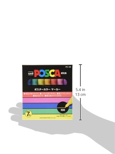 uni Posca Paint Marker Pen, Extra Fine Point, Set of 7 Natural Color (PC-1M 7C)