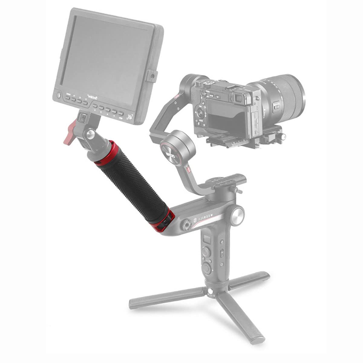 HAPPYPOPO Video Action Stabilizing Handle Grip Handheld Stabilizer with 1/4 Thread, 3/8 Thread, Hot-Shoe Mount,Grip Handheld Stabilizer for gopro,Zhiyun WEEBILL LAB/S, DSLR Camera Camcorder etc.