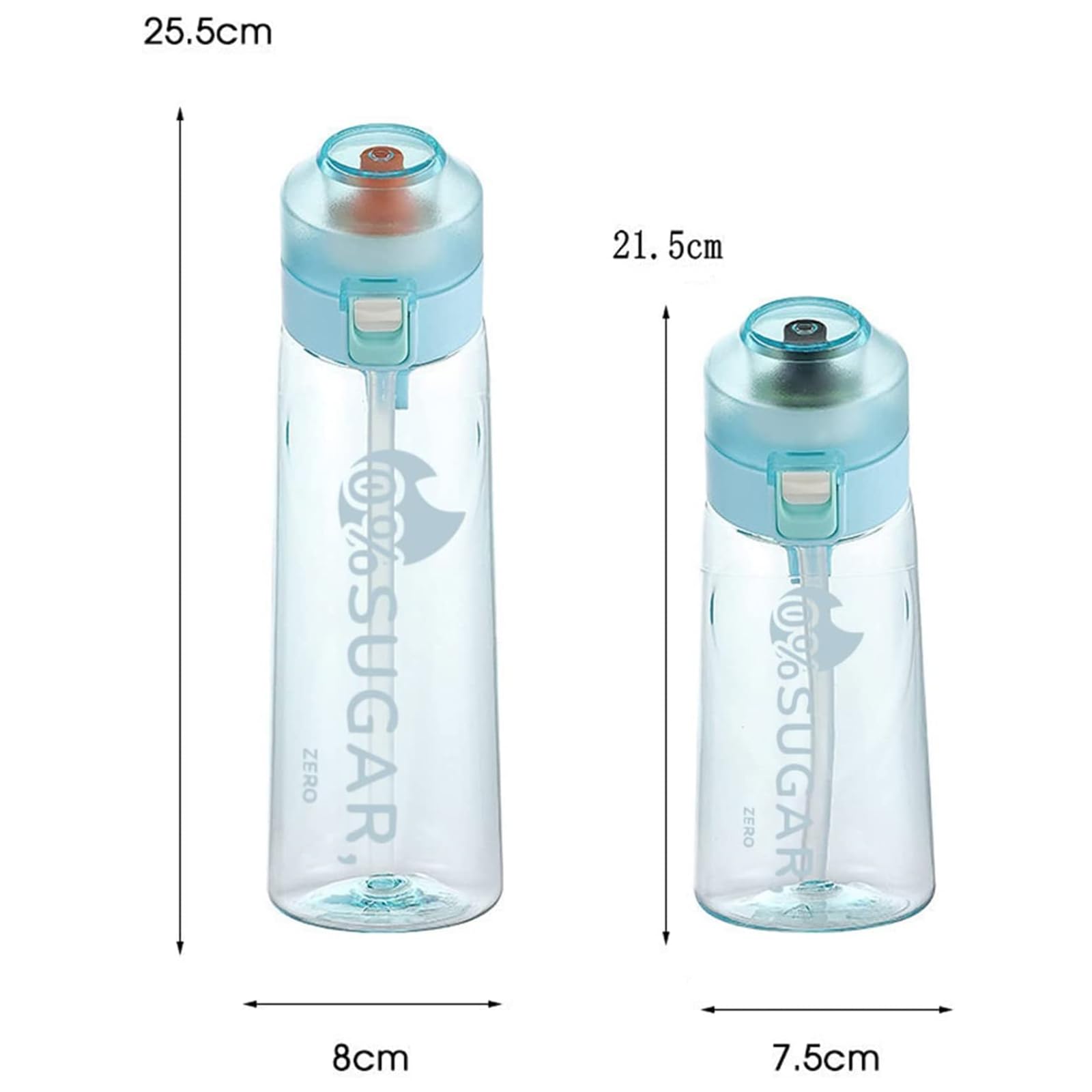 ECENUR Sports Air Water Bottle Tritan 650ml Starter up Set Drinking Bottles with 7 Flavour Pods Scented for Flavouring 0 Sugar, 0 Calorie (Pink)