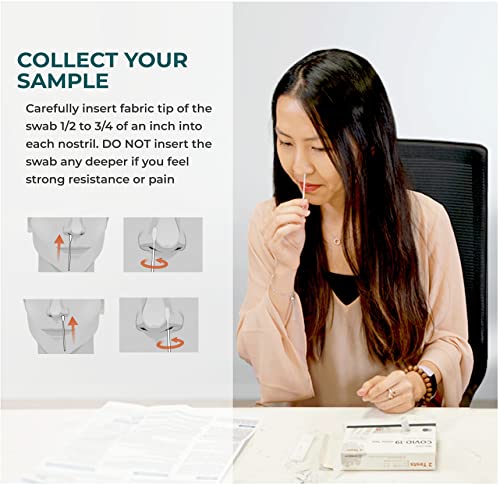 ImmuView COVID-19 Antigen Home Test, FDA EUA at-Home Self Test, Non-invasive Nasal Swab, Easy to Use and Results Within 15 Minutes (1 Pack, 2 Tests Total)
