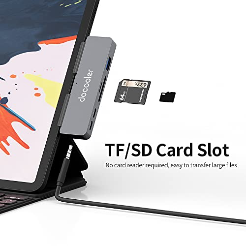 Hub,ERYUE 7-in-1 Type-C Hub with USB3.0 Audio HD Port TF SD Card Slots Compatible with Pro Type-C Phone Tablet Laptop