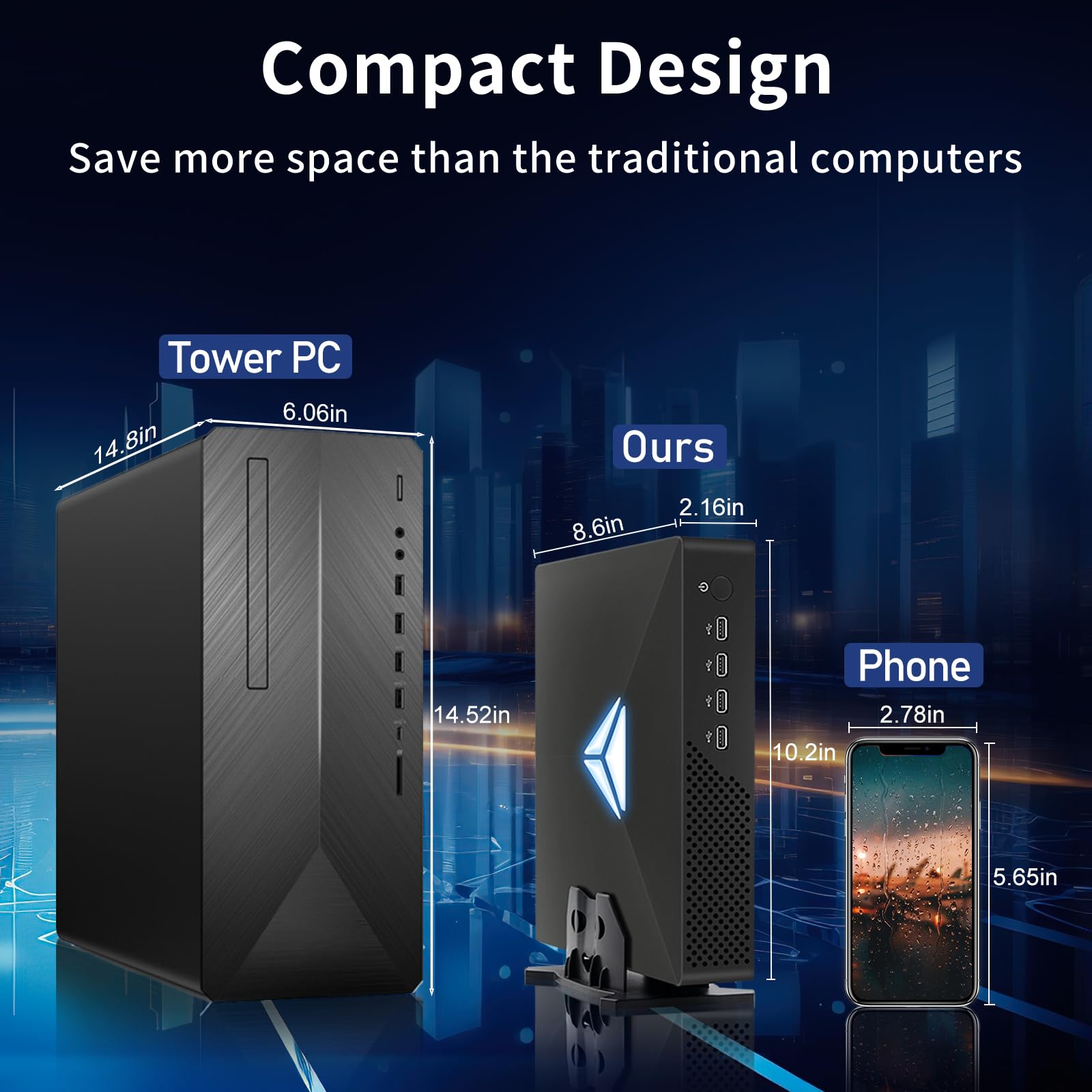 msecore Mini PC i9, 64G RAM 2T SSD with Core i9-9900T, GeForce RTX3050 8G Graphics Card Desktop Computer, 8K, 2*HDMI, 2*DisplayPort, Quad Screen Display, WiFi 6e, Windows 11 Pro