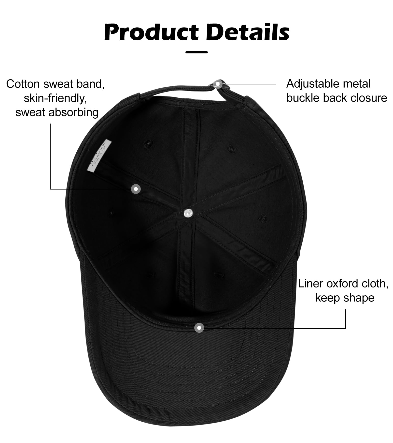 LiuSuper Plain Baseball Cap for Small Heads, XX-Small Adjustable Unisex Cotton Trucker Hat, Petite Dad Hat for Men and Women