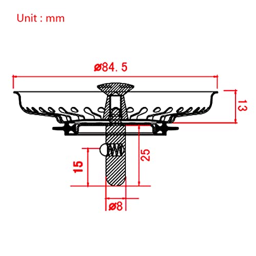 MEELYHOME Stainless Steel Sink Drain Strainer Hair Catcher Shower Drain Mesh for Bathroom Bathtub Kitchen Easy to Install, Quantity: 1