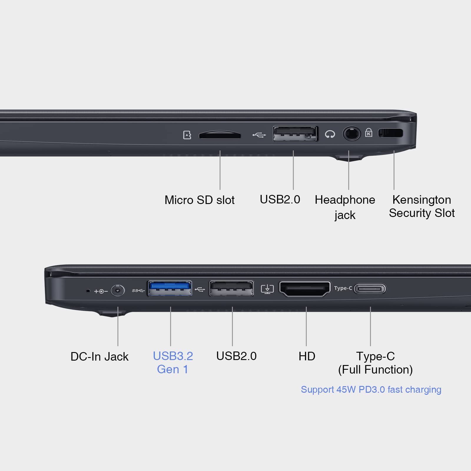 ECOHERO New Laptop, 15.6" 1920x1080 FHD IPS Display, 12GB DDR4 RAM/256GB NVMe SSD, N5095 Quad Co-re, Win-11 laptops Computers, Dual Band WiFi, Bluetooth, Support Type c PD3.0 Fast Charging