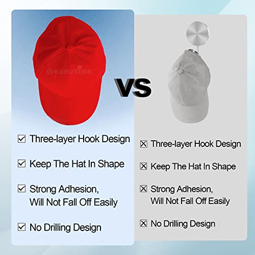 Upgraded Hat Hook for Wall,New Hat Racks for Baseball Caps,Cowboy Hat Rack Holder Organizer,Easy to Install, Multi-functional Hat Organizer (black)