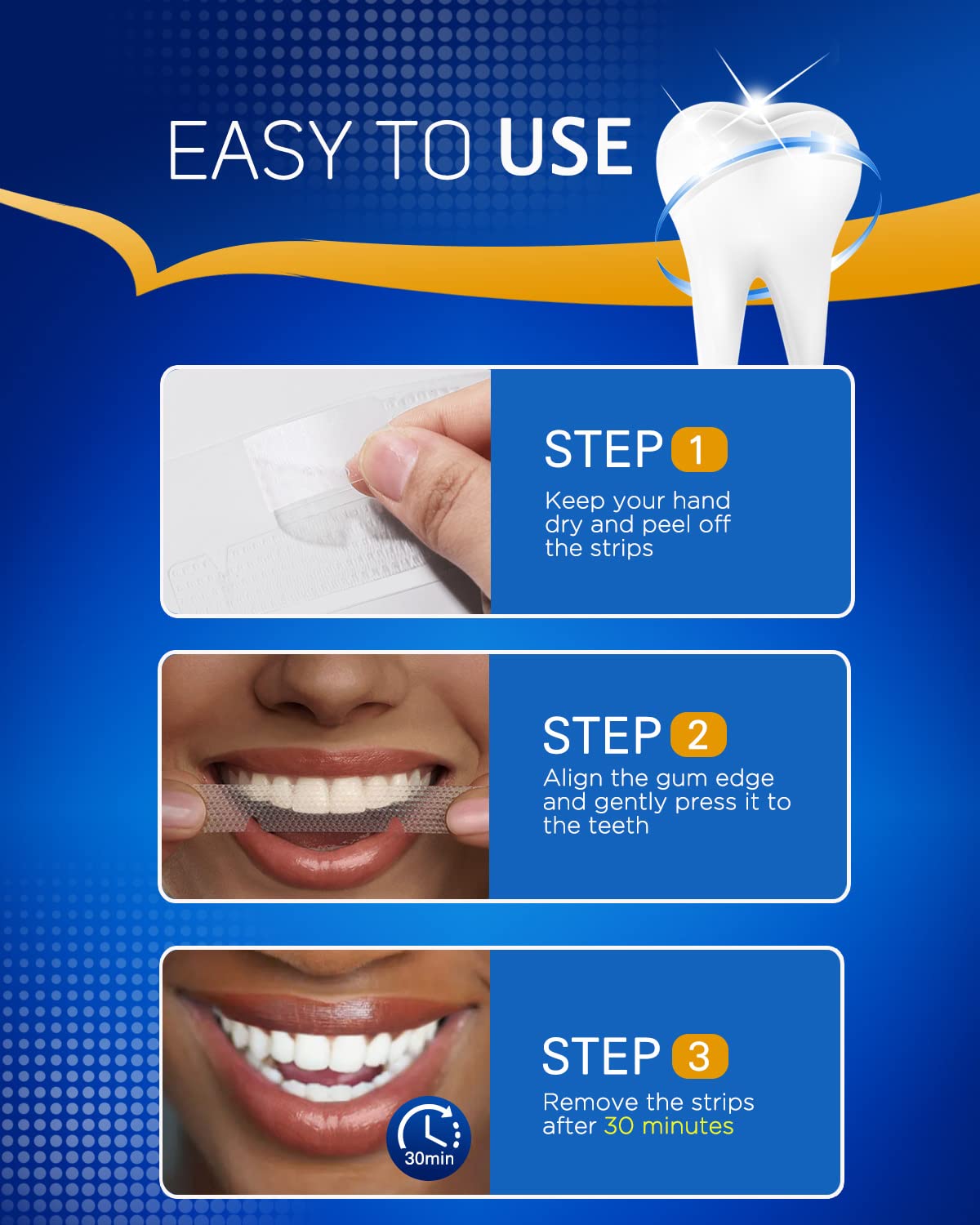 Luxspire Teeth Whitening Strips, 42 Strips(21 Treatments) Professional Teeth Whitening Kit for Teeth Sensitive, Fast-Result Effective Whitening, No Slip Strips Safe Teeth Whitening Product, Mint