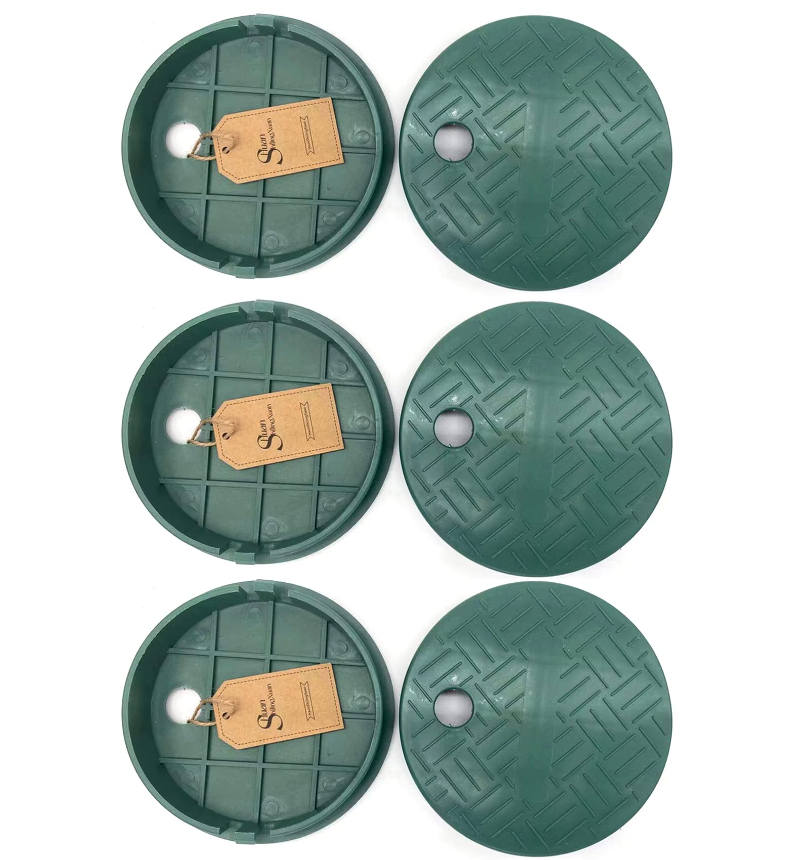 HuanShiJingXuan 6 Pack Valve Box Cover Strong Bearing Capacity 6 Inches Universal Round Valve Box Cover Lid Durable Valve Boxes Lid Replacement for Outside Sprinkler System Yard Irrigation System