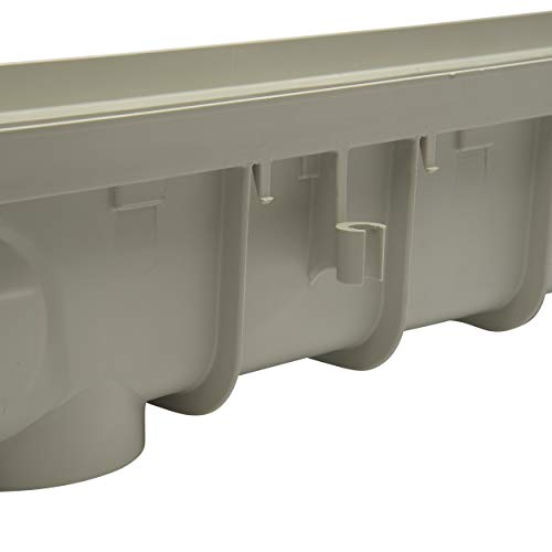 NDS Pro Series Drain Kit 5-1/2 in. X 39-3/8 in. Deep Profile Channel, Galv. Steel Grates, End Caps/Outlet, 5 in, Gray