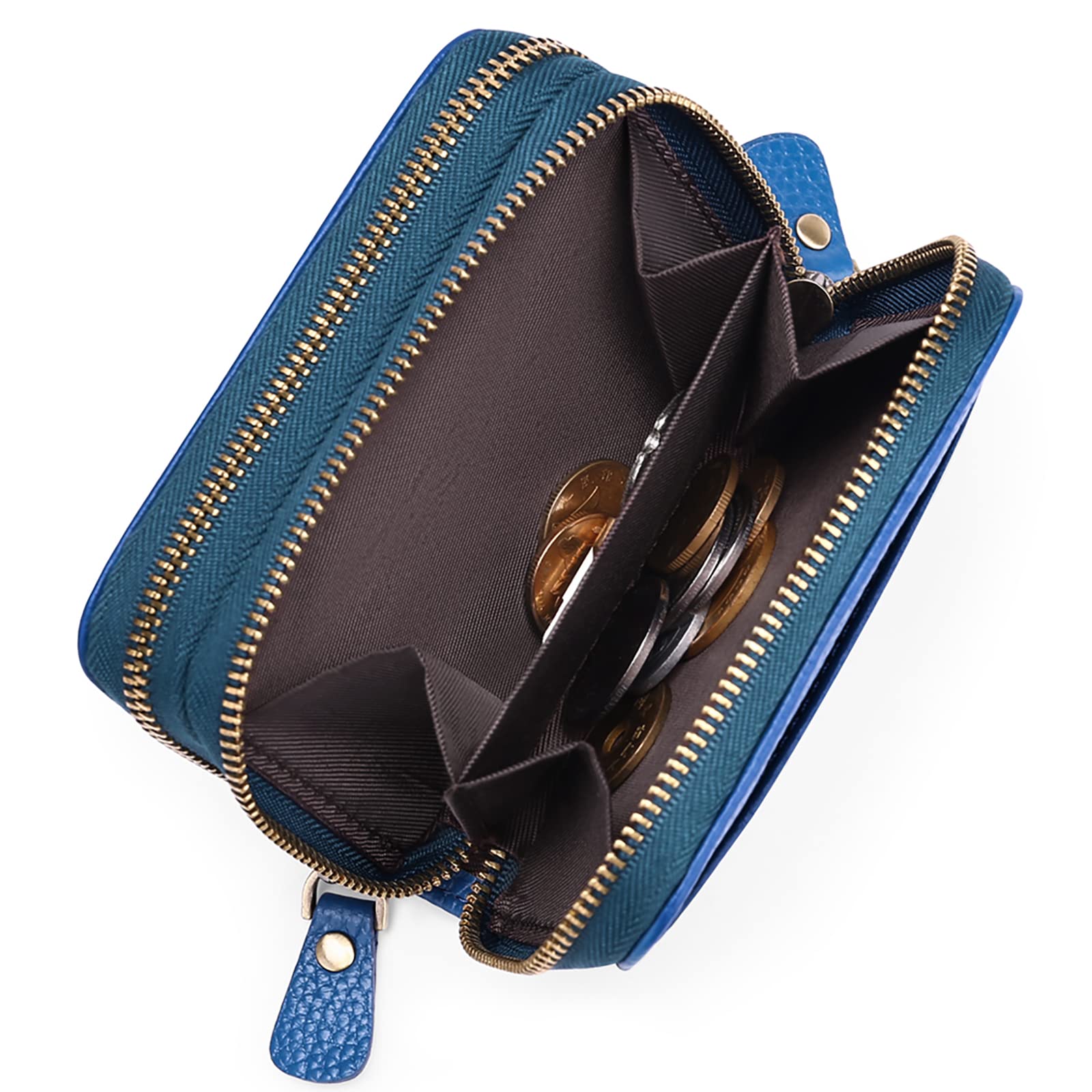 GOIACII Small Genuine Leather Wallet for Women, RFID Blocking Credit Card Holder Wallet