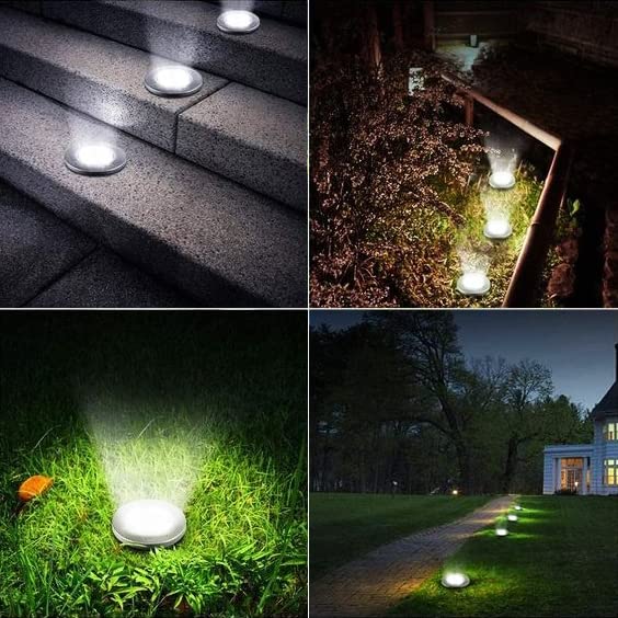 KAQ - Upgraded Solar Ground Lights, Super Bright Outdoor Garden in-Ground Lights, Waterproof Solar Garden Lights, Landscape Lights for Yard, Pathway, Lawn, Patio, Deck, Walkway (Cool White 8PK)