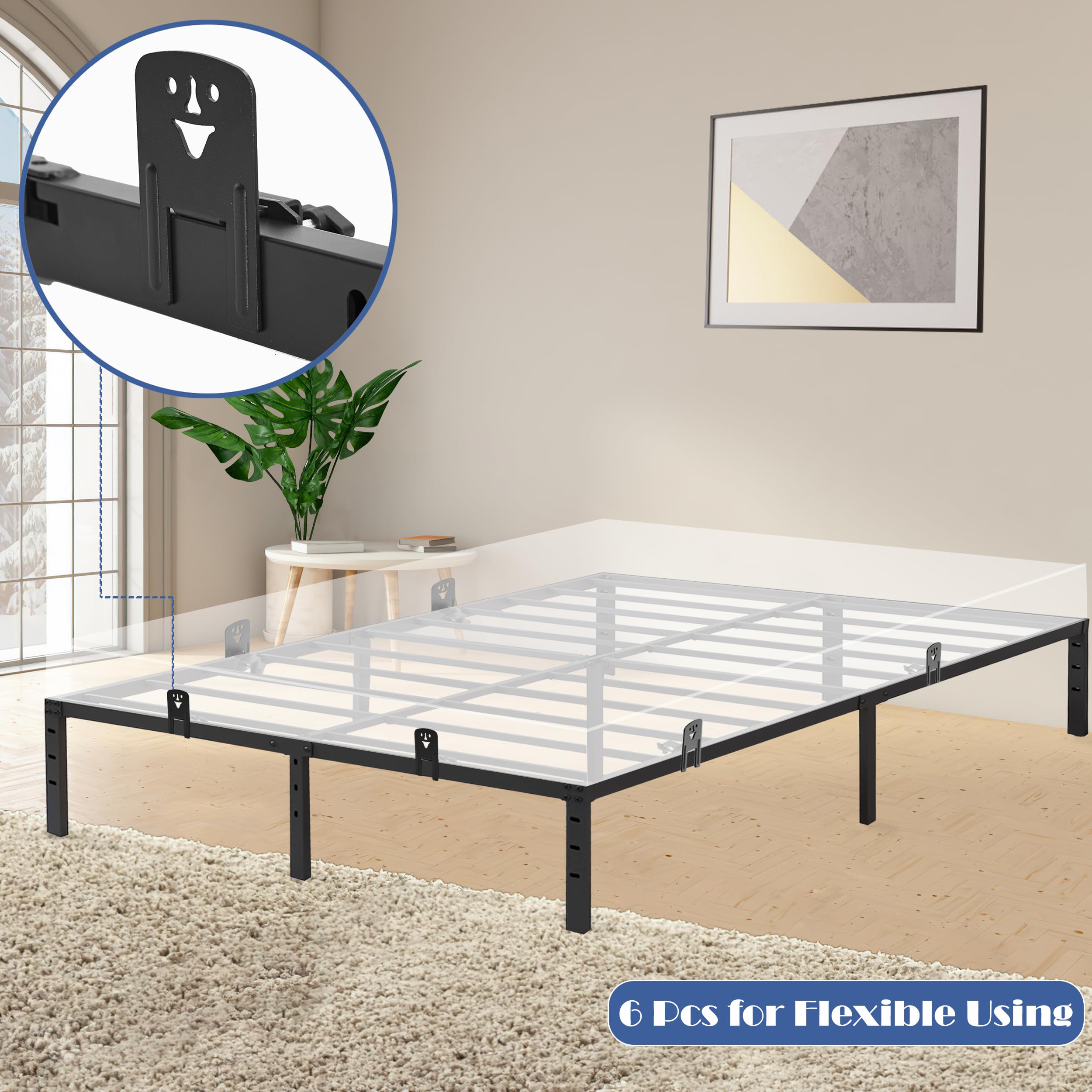 Mattress Gaskets for Metal Bed Frame Non Slip Mattress Holder Mattress Stoppers to Prevent Sliding 6pcs Anti-Slip Baffle Extra Heavy Duty Mattress Retainer Bar for Adjustable Bed