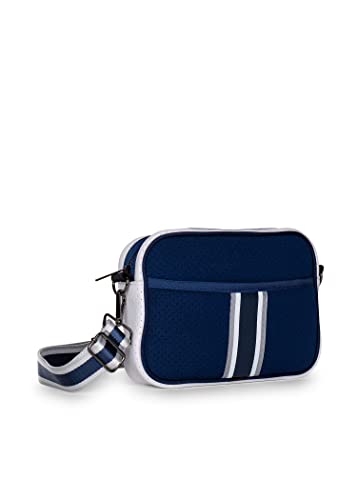 Haute Shore - Drew Yacht Crossbody, Navy White, Navy, Silver Strap