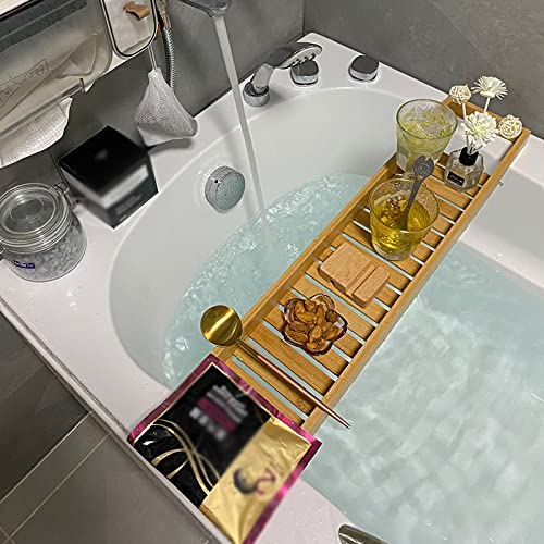 IRDFWH Bath Tub Shelf Rack Bathtub Storage Rack Tidy Tray Holder SPA Bathroom Book Organizer Rack
