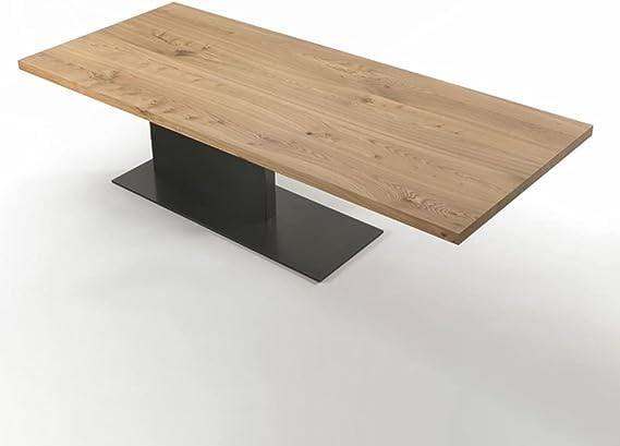 LAKIQ 837314 Solid Wood Kitchen Dining Table Modern Island Dining Table Minimalist Kitchen Table with Pedestal Base for Dining Room Living Room(70.9" L x 29.5" W x 29.5" H)