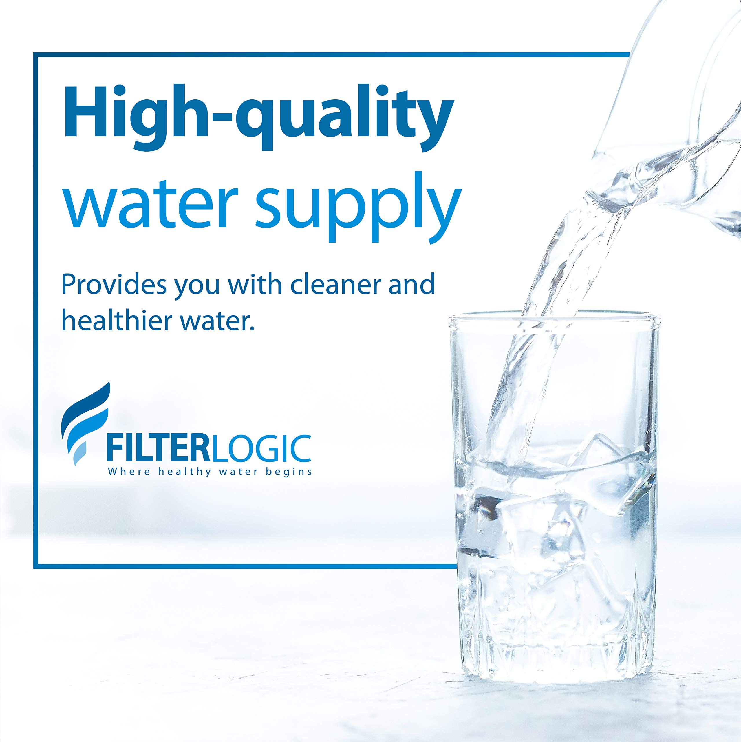 Filterlogic AP810 Whole House Water Filter, Replacement for 3M Aqua-Pure AP810, AP801, AP811, Whirlpool WHKF-GD25BB, WHKF-DWHBB, 5 Micron, 10" x 4.5", Well & Tap Water Filter, Pack of 3