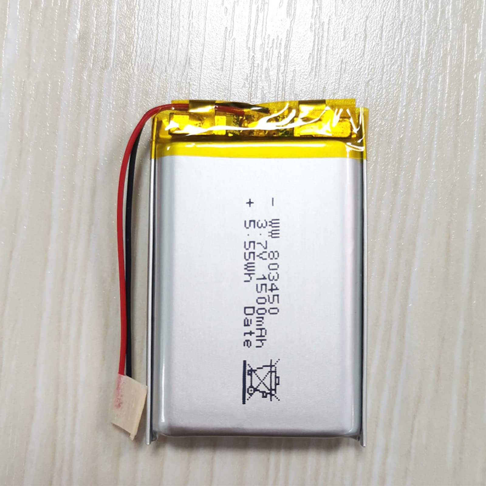 Jieoto 3.7V 1500mAh 803450 Lithium Polymer ion Battery Pack Rechargeable Polymer Battery with Protection Board(2 pcs)