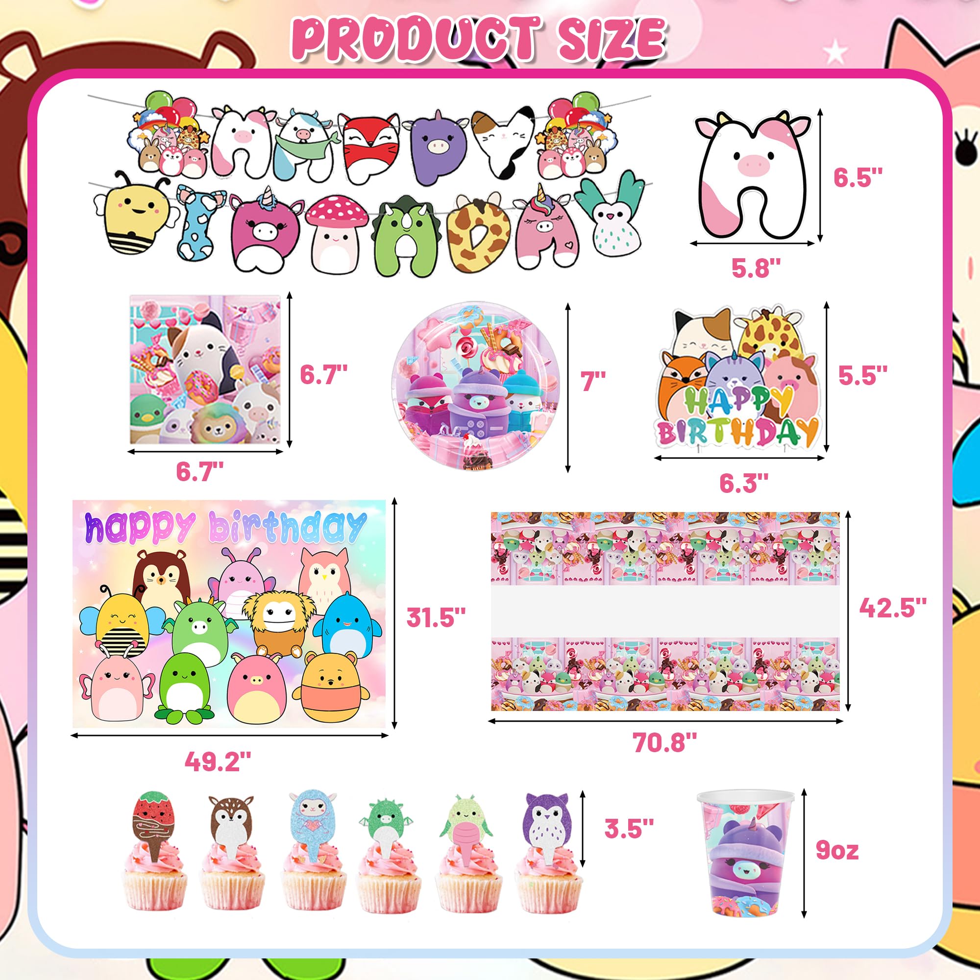 Grehge tty Party Supplies, Pink Themed Party Decoration, Include Banner, Cake & C