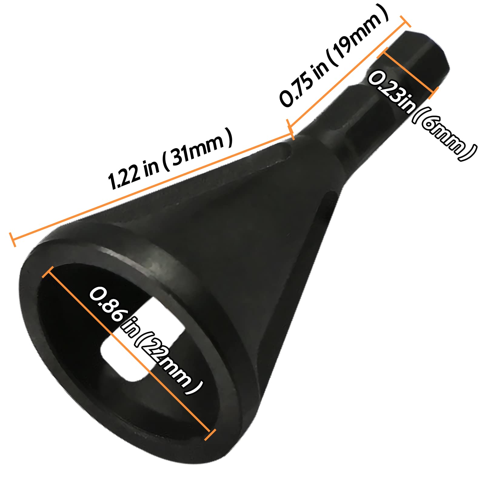 Jifeijidian 2 Packs Deburring Tool Chamfer Tool Hex Shank Deburring External Drill High Speed Stainless Steel Burr Removal Bit Quickly Repairs Damaged Metal External Chamfer for Bolts (Black)