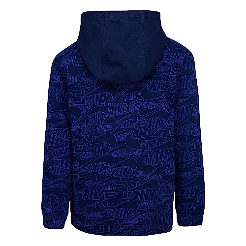 Nike Boy's Sportswear Logo Pullover Hoodie (Toddler/Little Kids/Big Kids) Midnight Navy 7 Big Kid