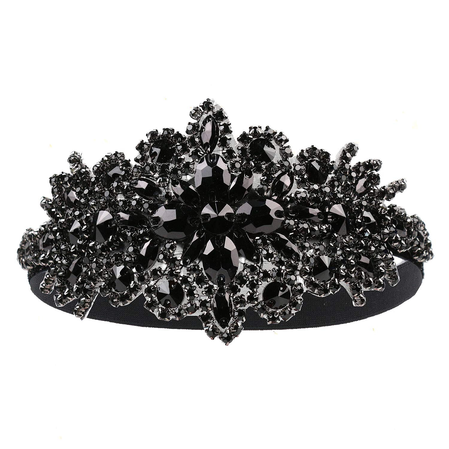 LATIMOON 1920s Flapper Headband Ostrich Feathers Headpiece Roaring 20s Sequins Headband Great Gatsby Hair Accessories for Women