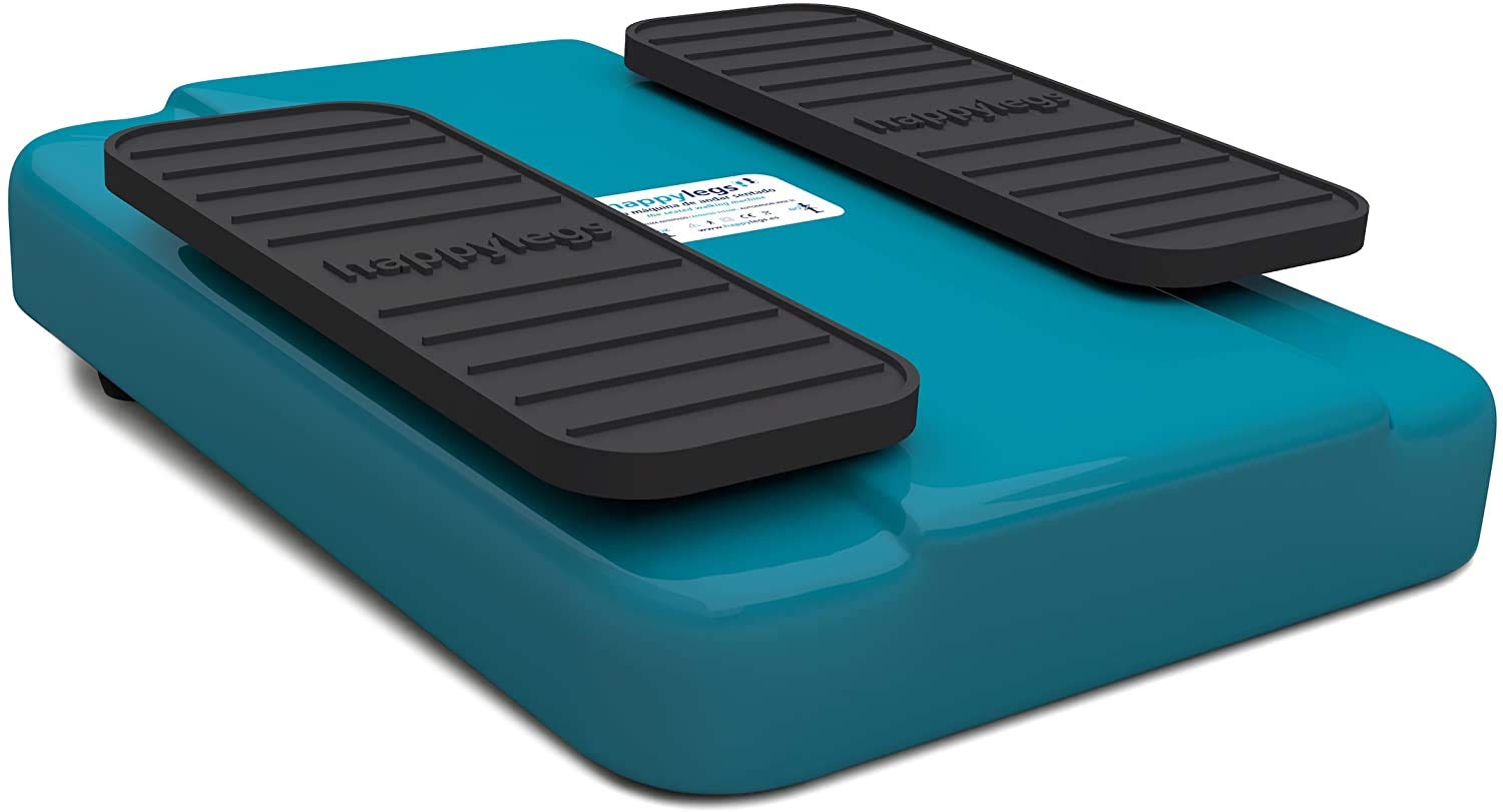 Happylegs Leg Exerciser While Sitting, with Remote Control for Seniors and People of All Ages for Rehabilitation and Stimulates Blood Circulation - Blue - Made in Spain