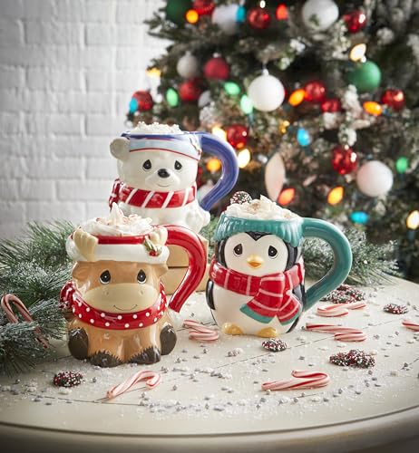 Precious Moments Merry Christmoose Ceramic Mug | Moose Christmas Mug | Holiday Kitchen Decor & Gifts