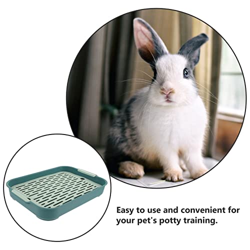VILLCASE Rabbit Large Litter Box Guinea Pig Training Pan Cage Accessories Toilet Tray for Rats Hamster Ferret ( Green )