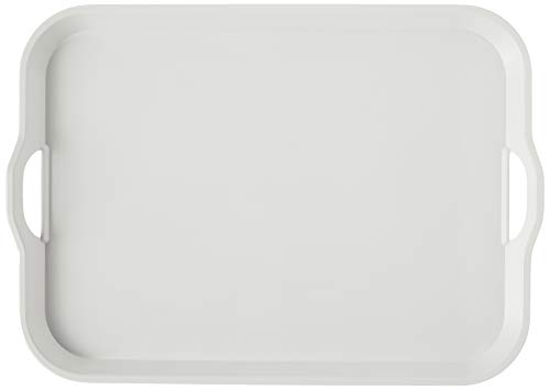 Hutzler Melamine Serving Tray with Handles, 20" x 15", White