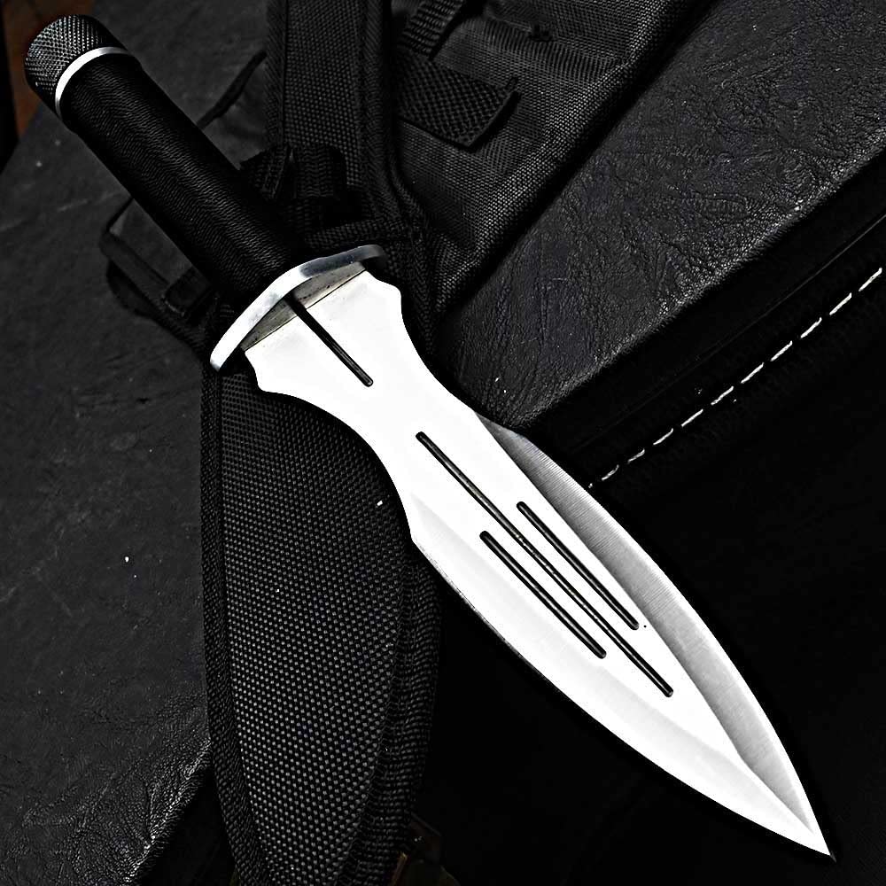 Fixed Blade Knife, Survival Utility For Hunting Camping Hiking, with Sheath and Compass