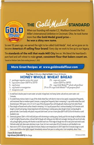Gold Medal Premium Quality All Natural Whole Wheat Flour For Baking, 5 lb