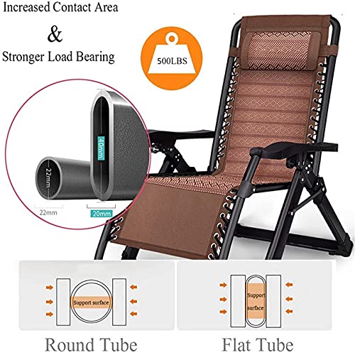 MAYABI Zero Gravity Lounge Chair, Folding Lounge Chair, Breathable, Reclining Reclining Patio Chairs, 500 LB Capacity, Zero Gravity Adjustable Chair, Durable Lounge Chair (Color : B)